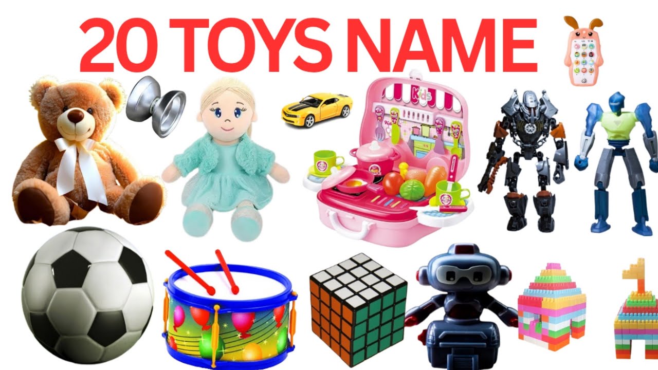 20 Toys Name For Kids In English And Hindi | Learn Toys Name With Fun ...