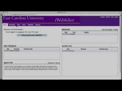 ECU University Writing Portfolio: Setting Up Your UWPort - YouTube