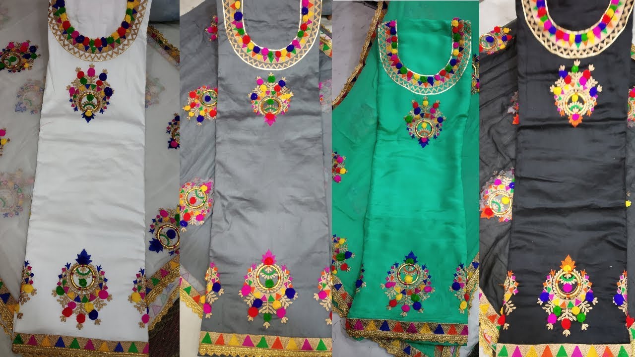 Kada And Pom Pom Style Suits|Joginder Cloth House - YouTube