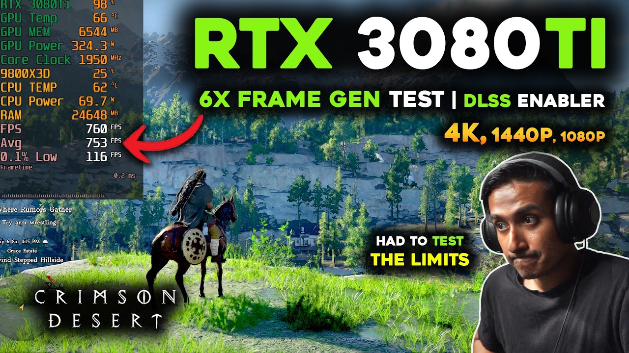 RTX 3080Ti | 6X MFG Test in Crimson Desert - It's actually doable! | 4K ...
