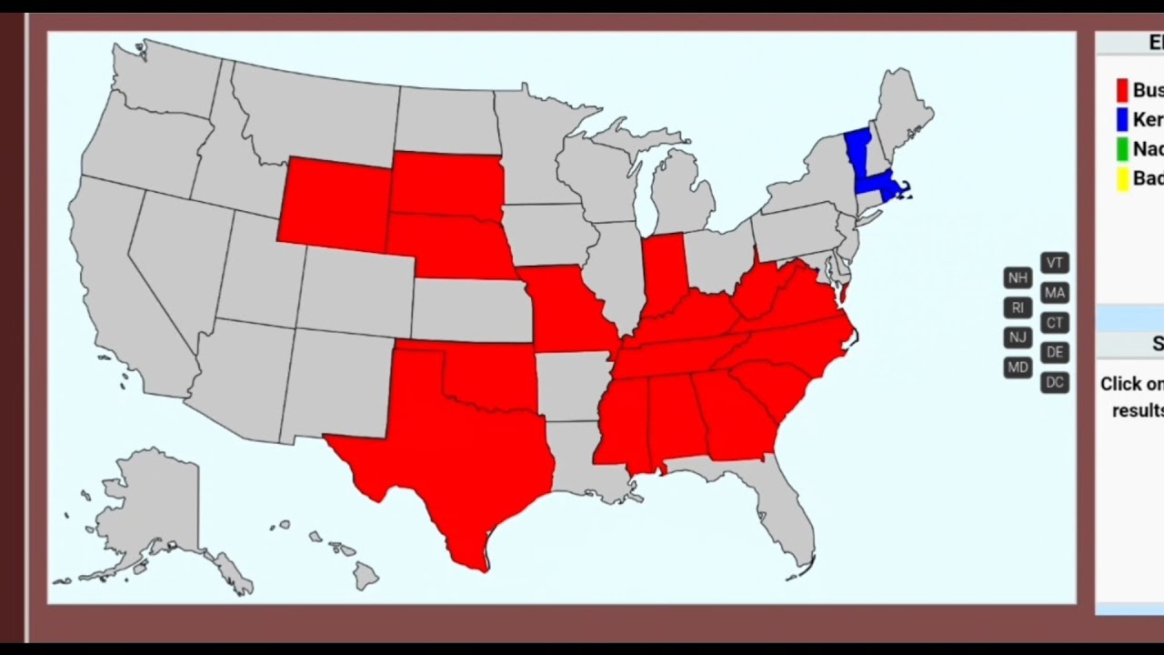 New Campaign Trail 2004 Bush vs Kerry, Bush landslide - YouTube