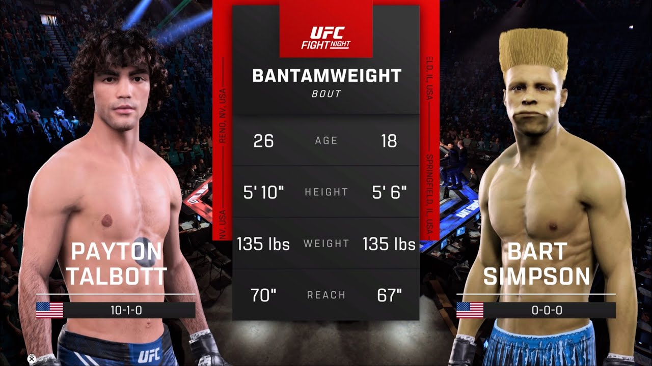 Bart Simpson vs. Payton Talbott - EA Sports UFC 5 - Epic Fight - YouTube