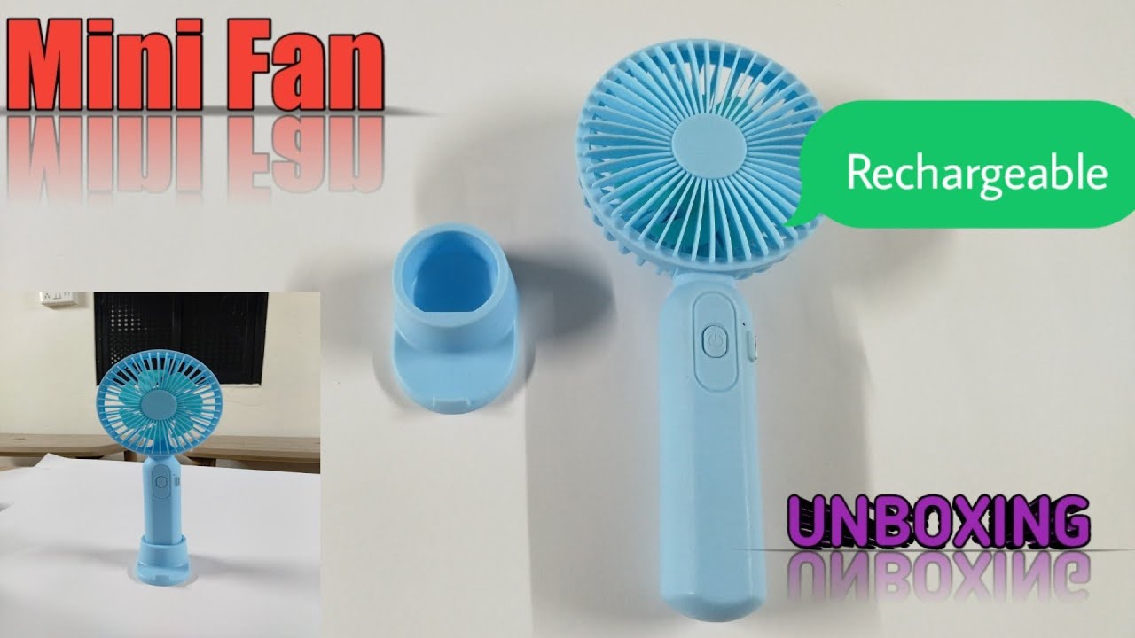 Mini Rechargeable Portable USB Fan unboxing and Testing || THE CRAZY ...