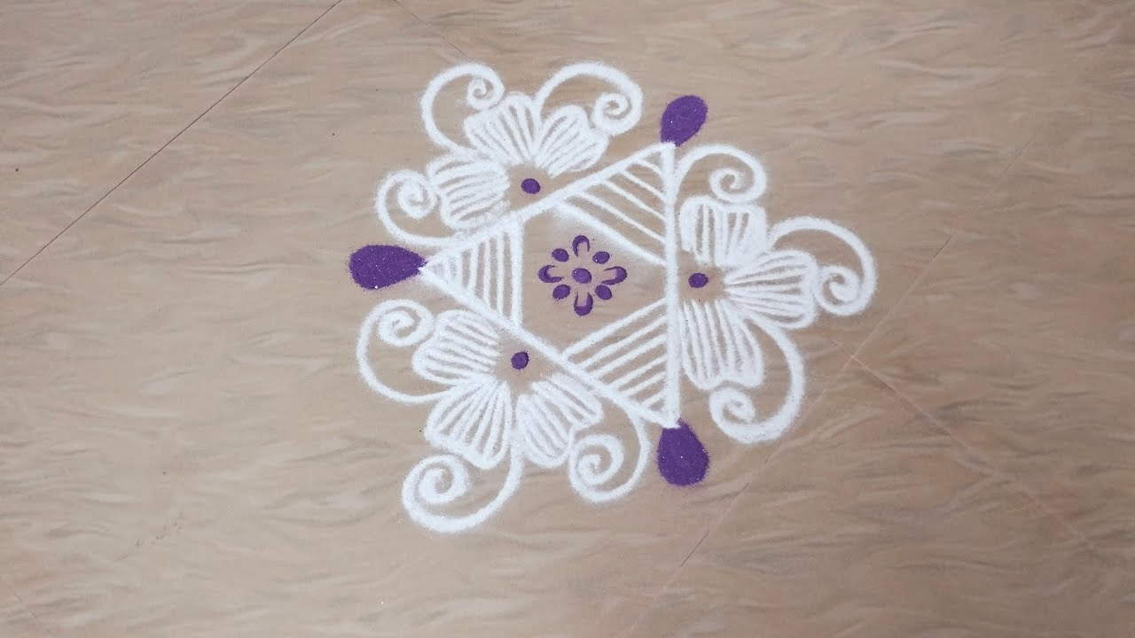 Mini trendy rangoli collection🌼🌼/Triangle shape design rangoli🌷#muggulu ...