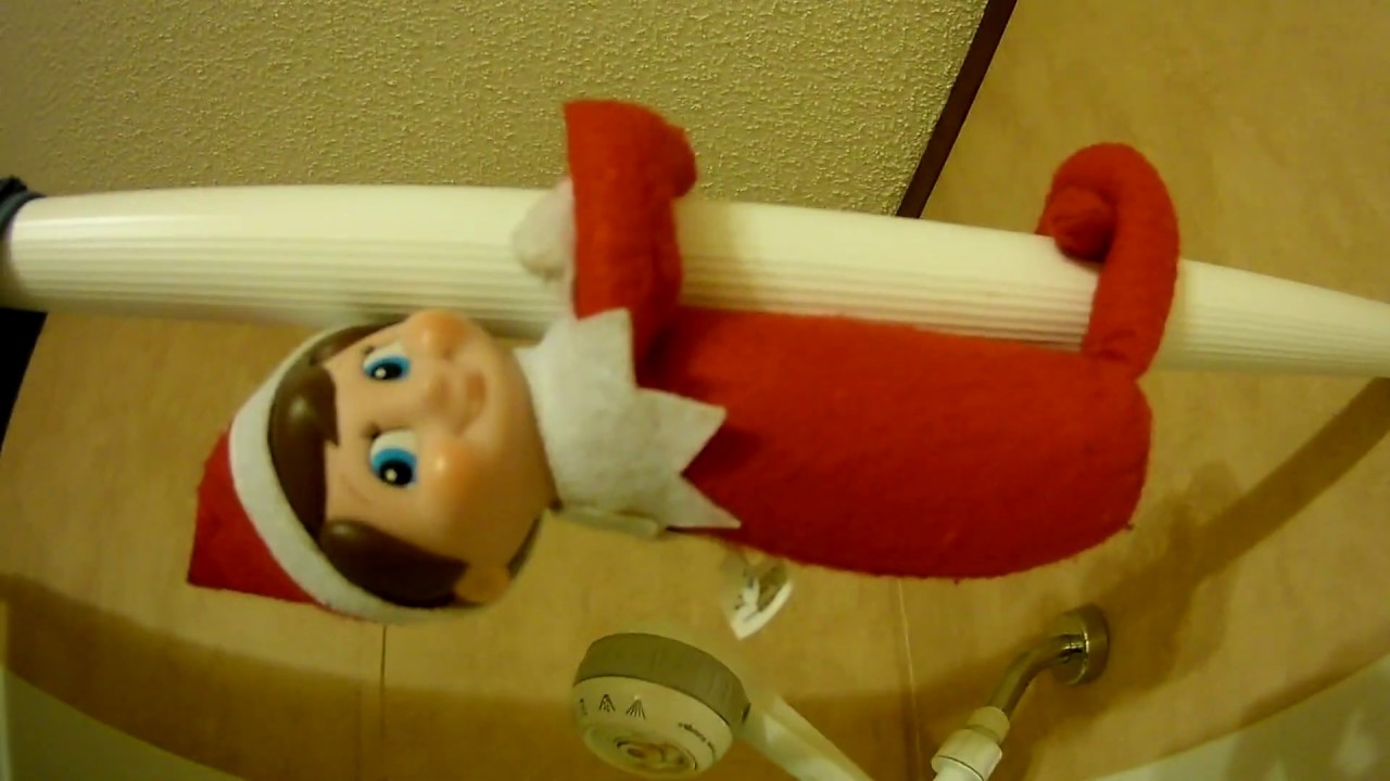 Matthew Finds Billy the Elf on the Shelf, on the Shower Curtain Rail ...