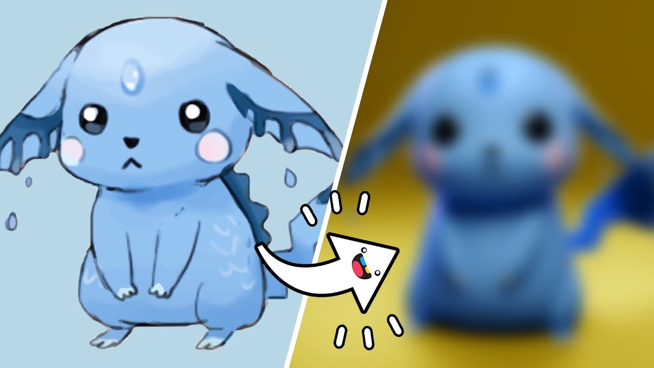 2D to 3D! Sculpting Pikachu as a Water Type Pokemon - YouTube