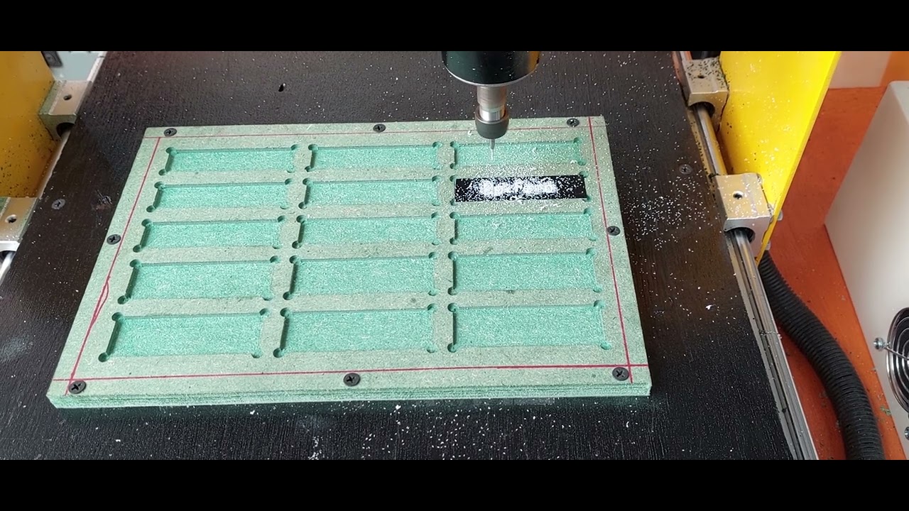 cnc router v5 buat name tag - YouTube
