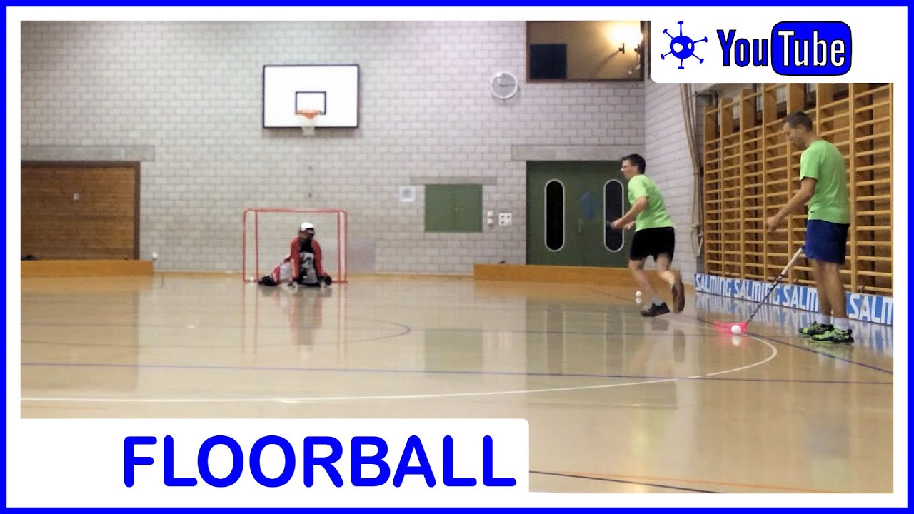 Floorball Drill Pass Run Shot left right - YouTube