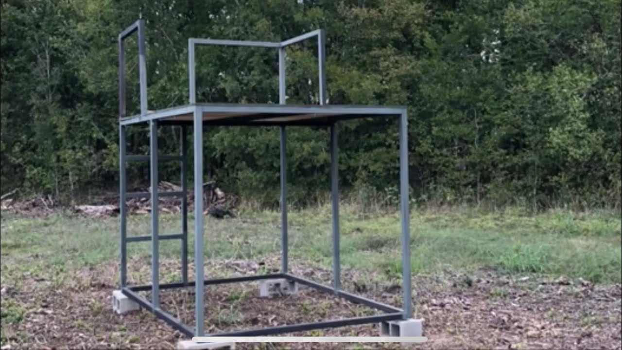 Hunting stand. Homemade. CHEAP but STRONG. - YouTube