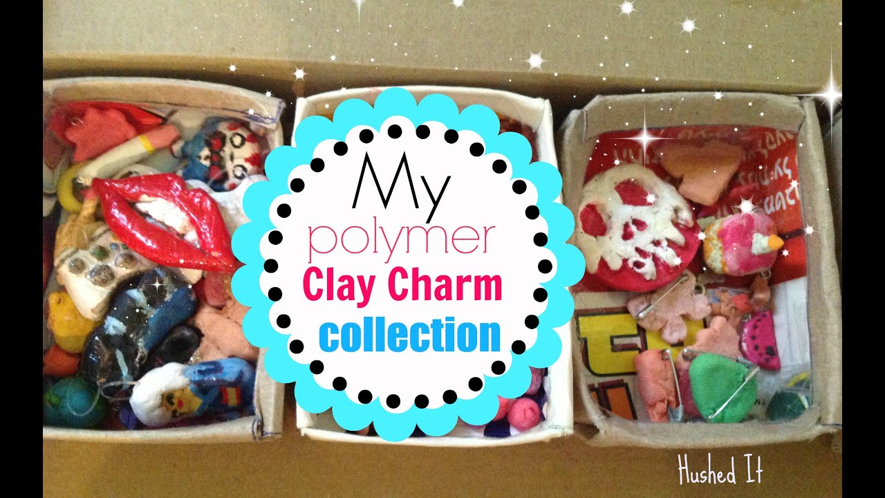 my polymer / cold porcelain clay charm collection 2015 - YouTube