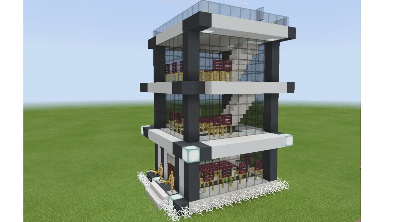 Minecraft tutorial how to make a hotel tutorial - YouTube