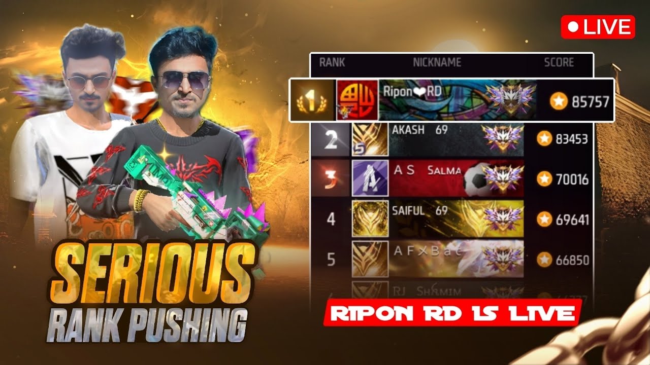 Bangladesh Top 1 // BD top 1 // Push V Badge Lobby FF LIVE Free Fire ...