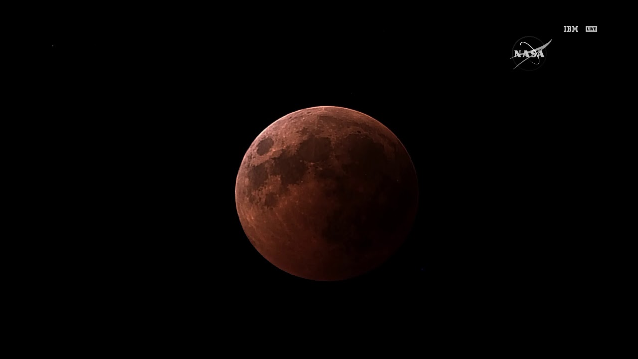 (Live Stream)(Total lunar eclipse)(July 2018)Прямая трансляция Полное затмение луны отрывок NASA ...