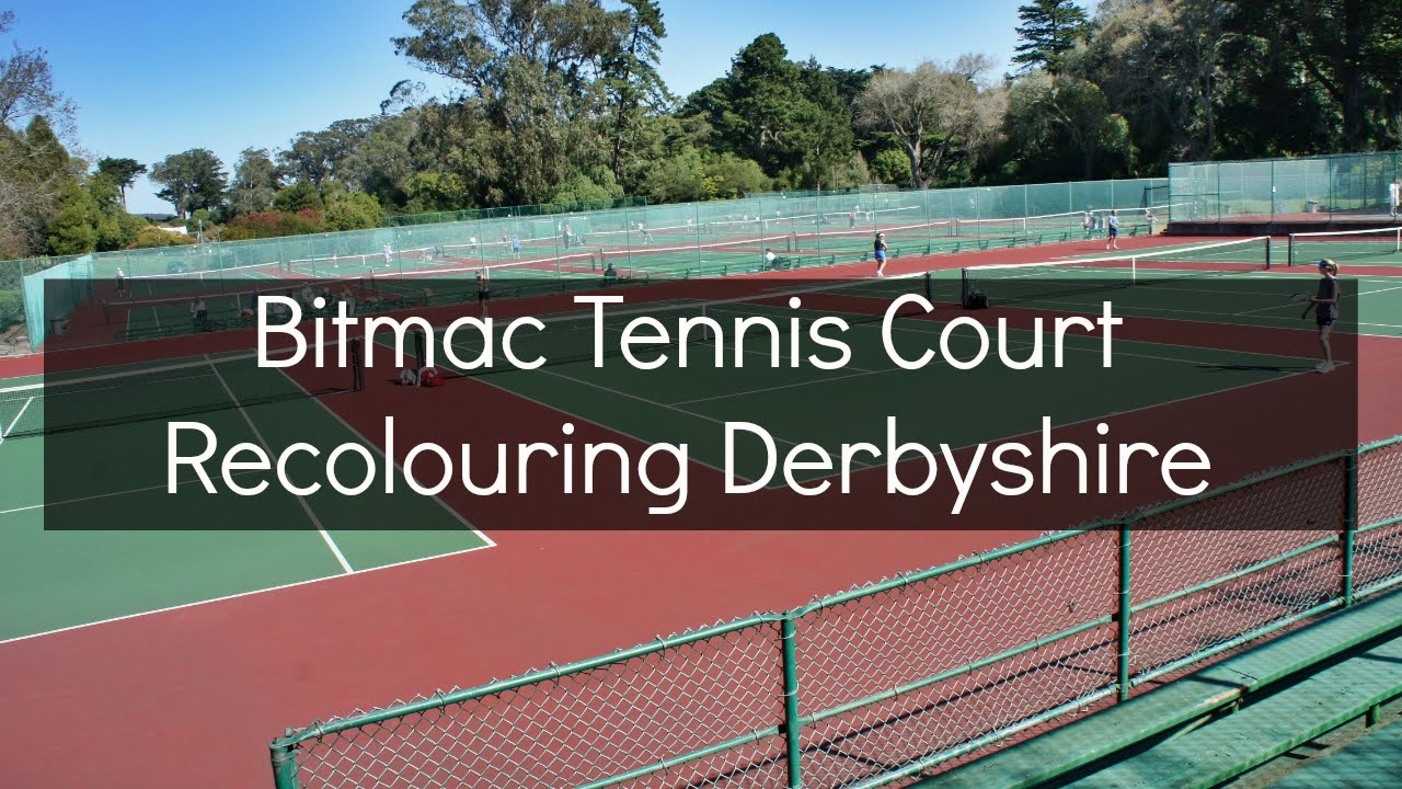 Bitmac Tennis Court Recolouring Derbyshire - YouTube