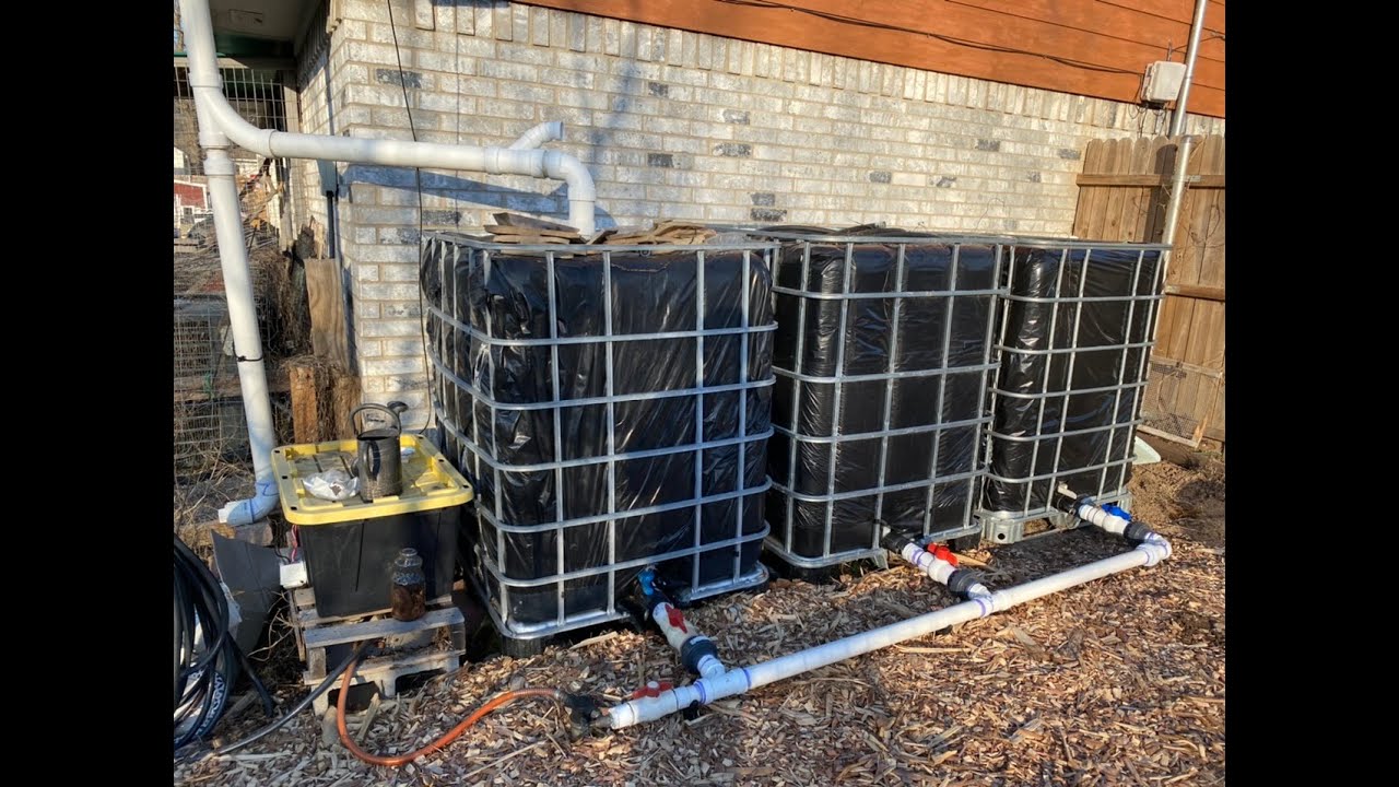 Upgrading our IBC tote rain harvesting system - YouTube
