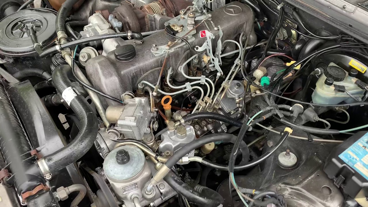 1985 Mercedes-Benz W123 300TD Turbo Diesel Wagon Engine - YouTube