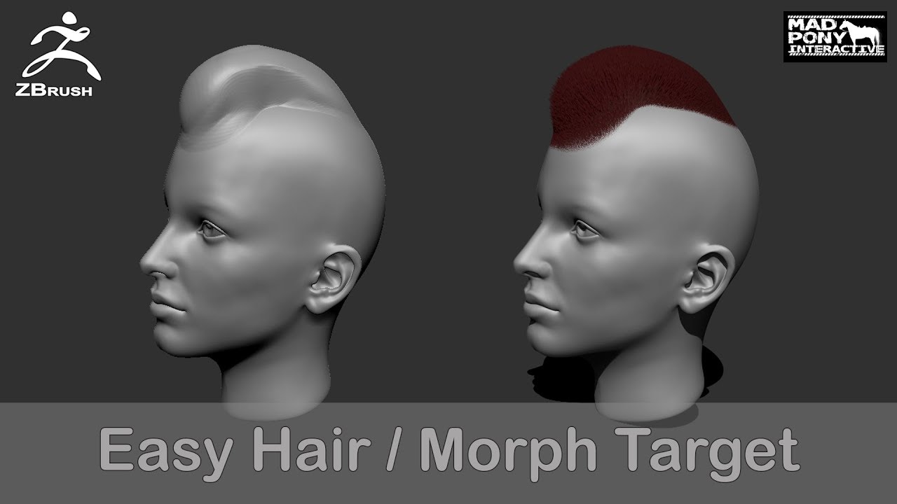 Zbrush - Easy Hair with Morph Targets and Fibermesh - YouTube