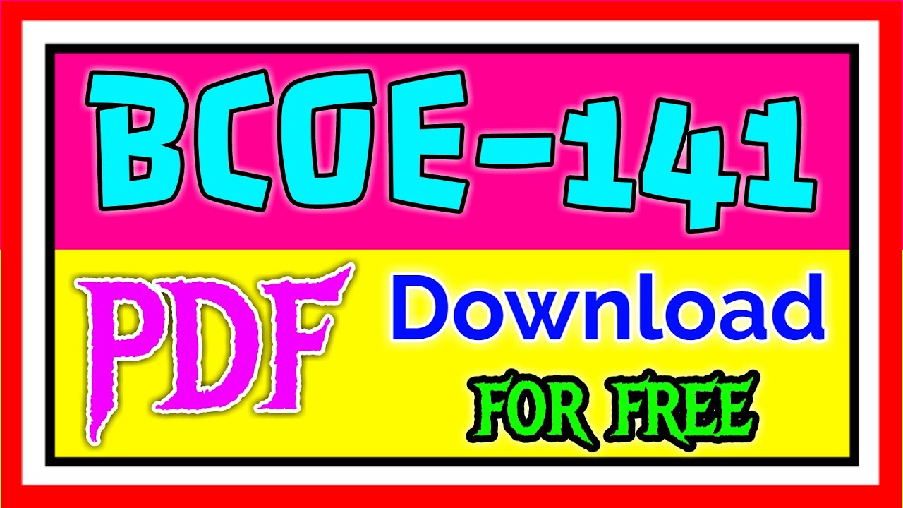 BCOE 141 Solved Assignment 2022-2023 I Respect My Pen IGNOU BCOMG Principles of Marketing PDF ...