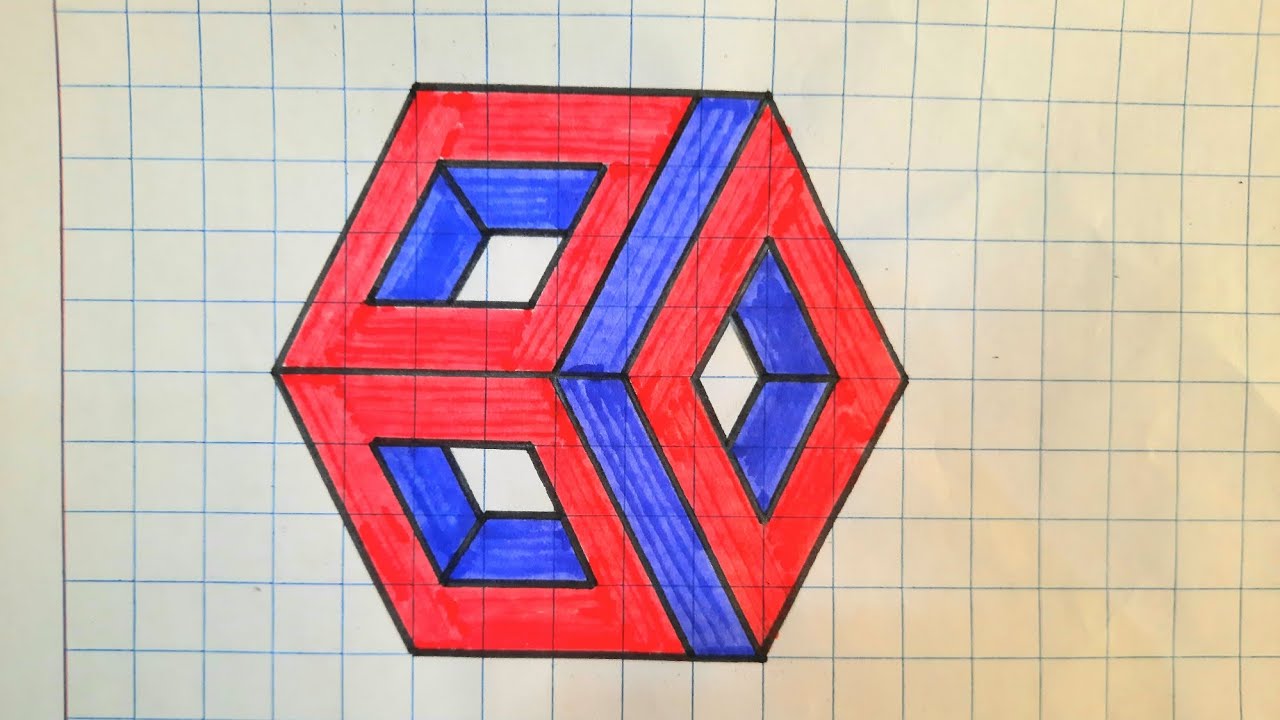 3D cube optical illusion - YouTube