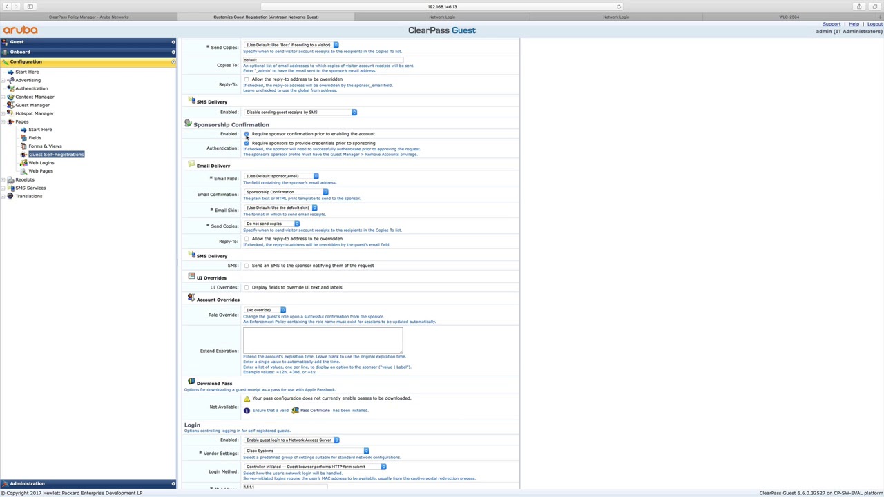 Clearpass and Cisco Sponsored Guest Access - YouTube