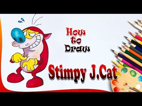 How to Draw Stimpy J.cat || The Ren & Stimpy Show || Easy drawing - YouTube