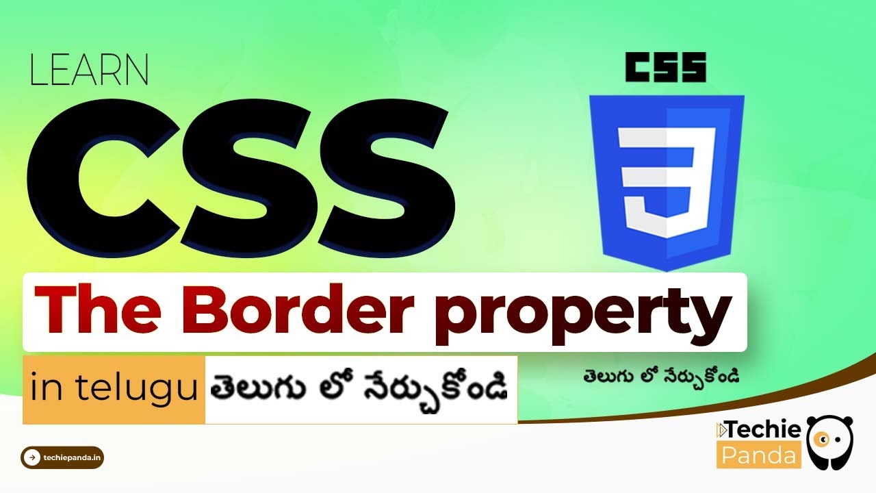 Css Border Property In Telugu Styling Borders Coding School Youtube