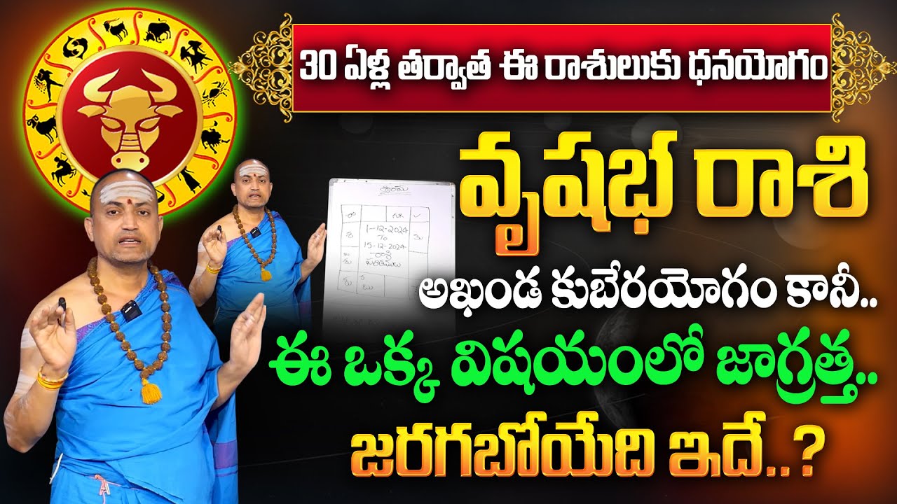 Vrushaba Rasi Phalalu Telugu December 2024 | December Rasi Phalalu ...