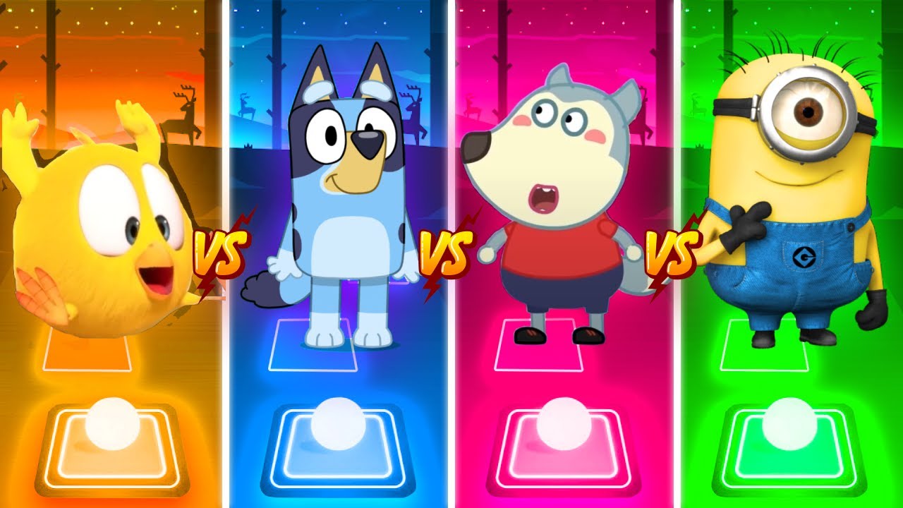 Where's Chicky Vs Bluey Vs Wolfoo Family Vs Minions - Tiles Hop EDM ...