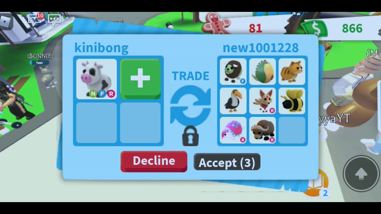 what people trade me for neon rideable flyable cow(out of game) - YouTube