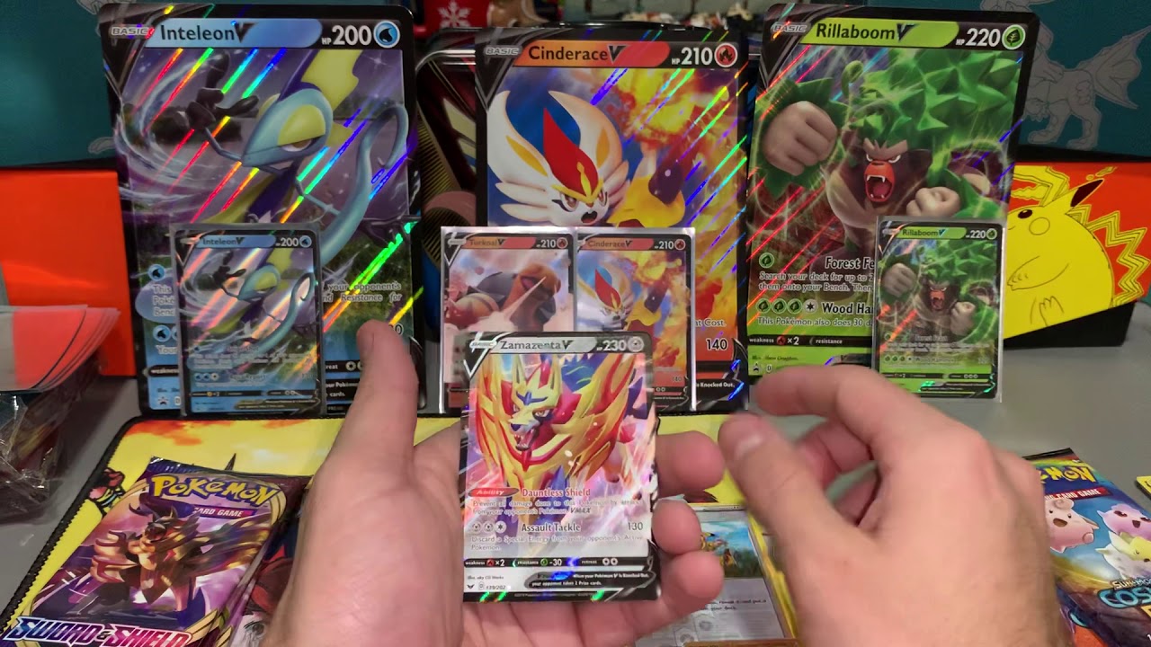 Opening Pokémon Cinderace, inteleon, rillaboom boxes - YouTube
