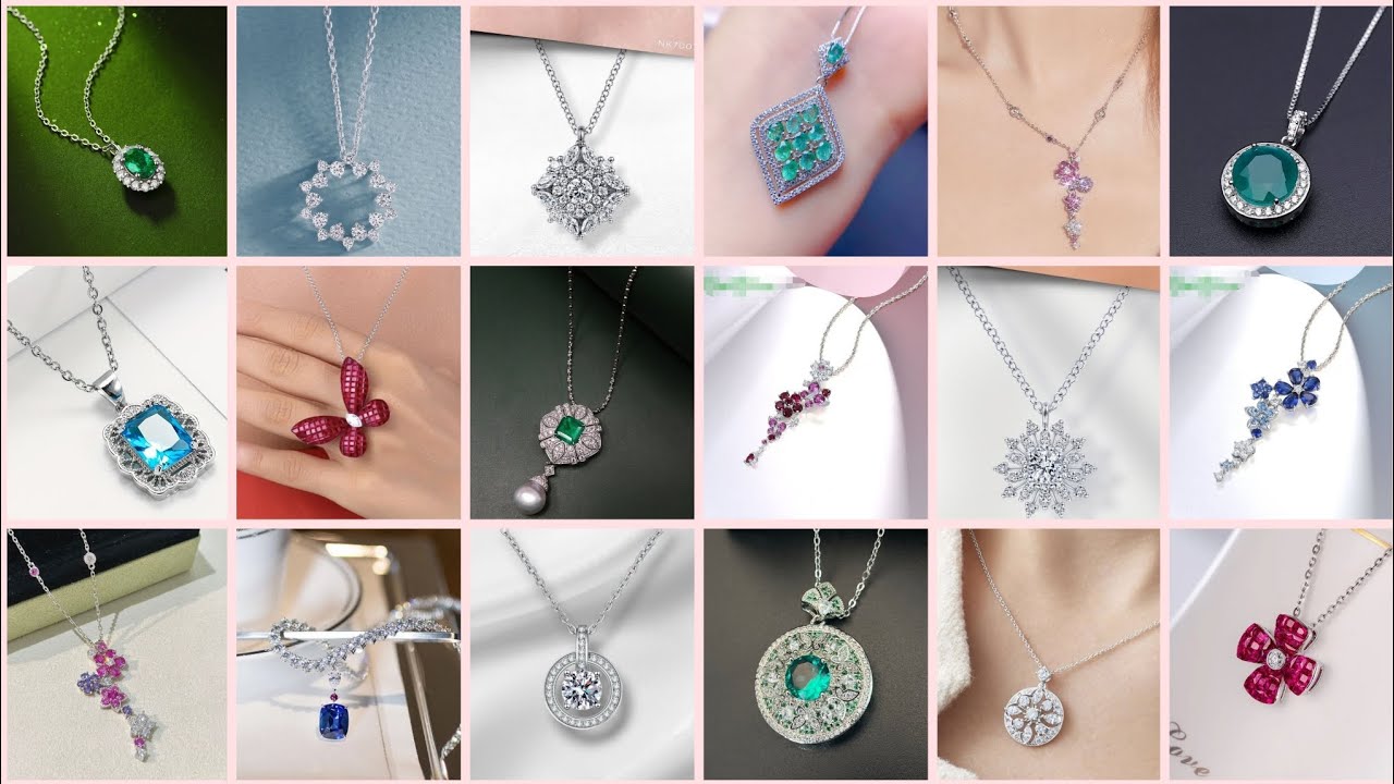 attractive and stylish silver pendant design ideas for girls - YouTube