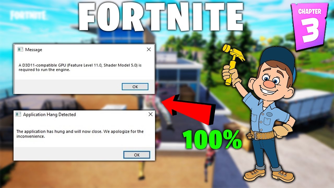 How to STOP Fortnite From Crashing Chapter 3 | A D3D11 Compatible GPU ...