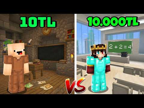 10 TL OKUL VS 10.000 TL OKUL! 😱 - Minecraft