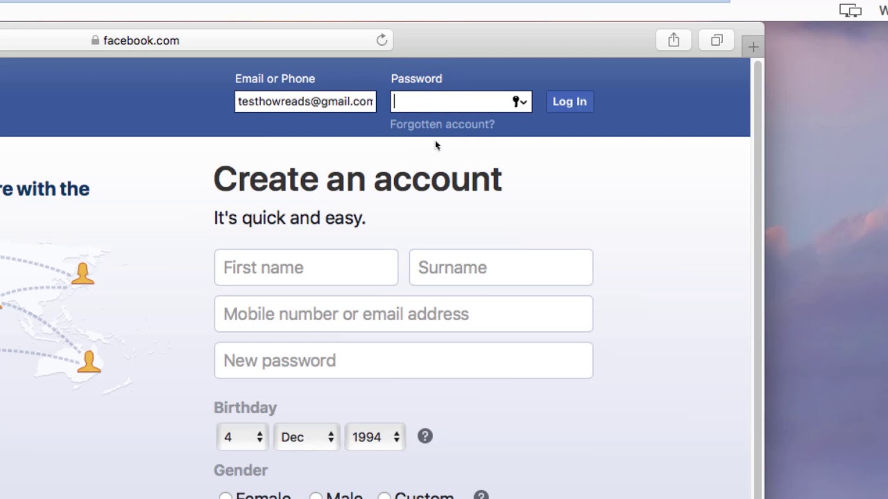 Facebook Log in - YouTube