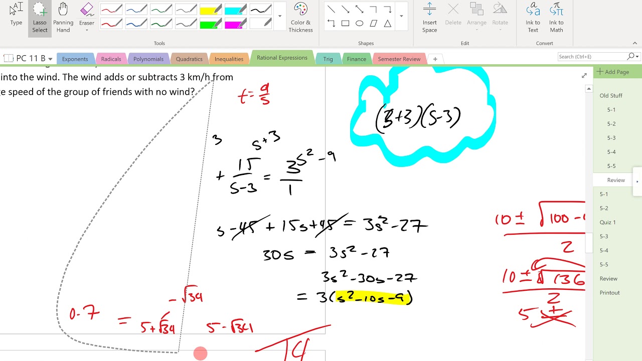 Dec 12 Block D Rational Expressions Review Key - YouTube