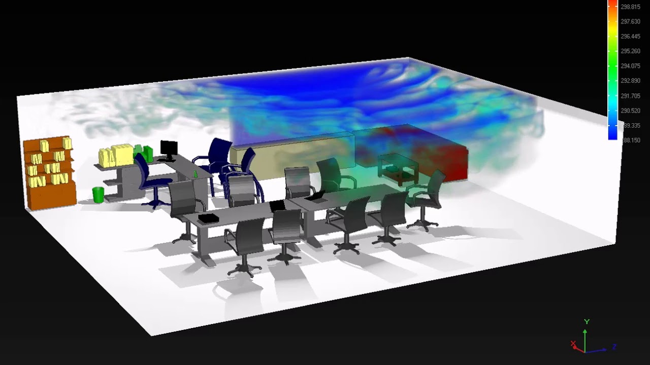 SIMULIA XFlow - Office Ventilation Simulation - YouTube