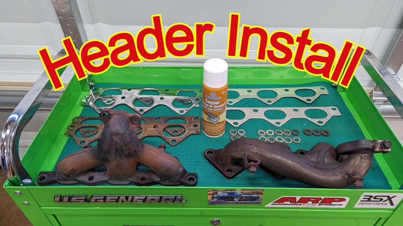 6G72 Engine Assembly - Part 11 - Exhaust Headers - YouTube