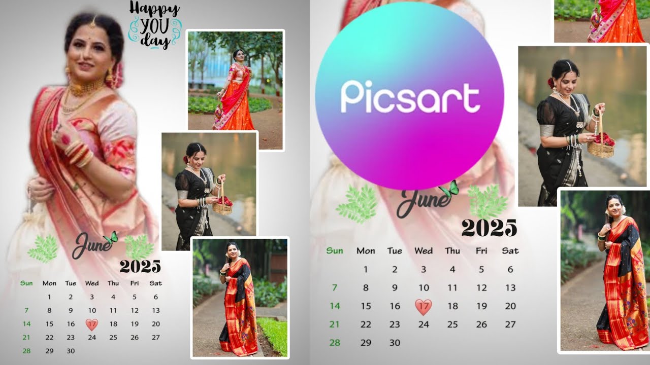 PICSART WEDDING CALENDAR DESIGNING EDIT/Picsart Tutorial - YouTube