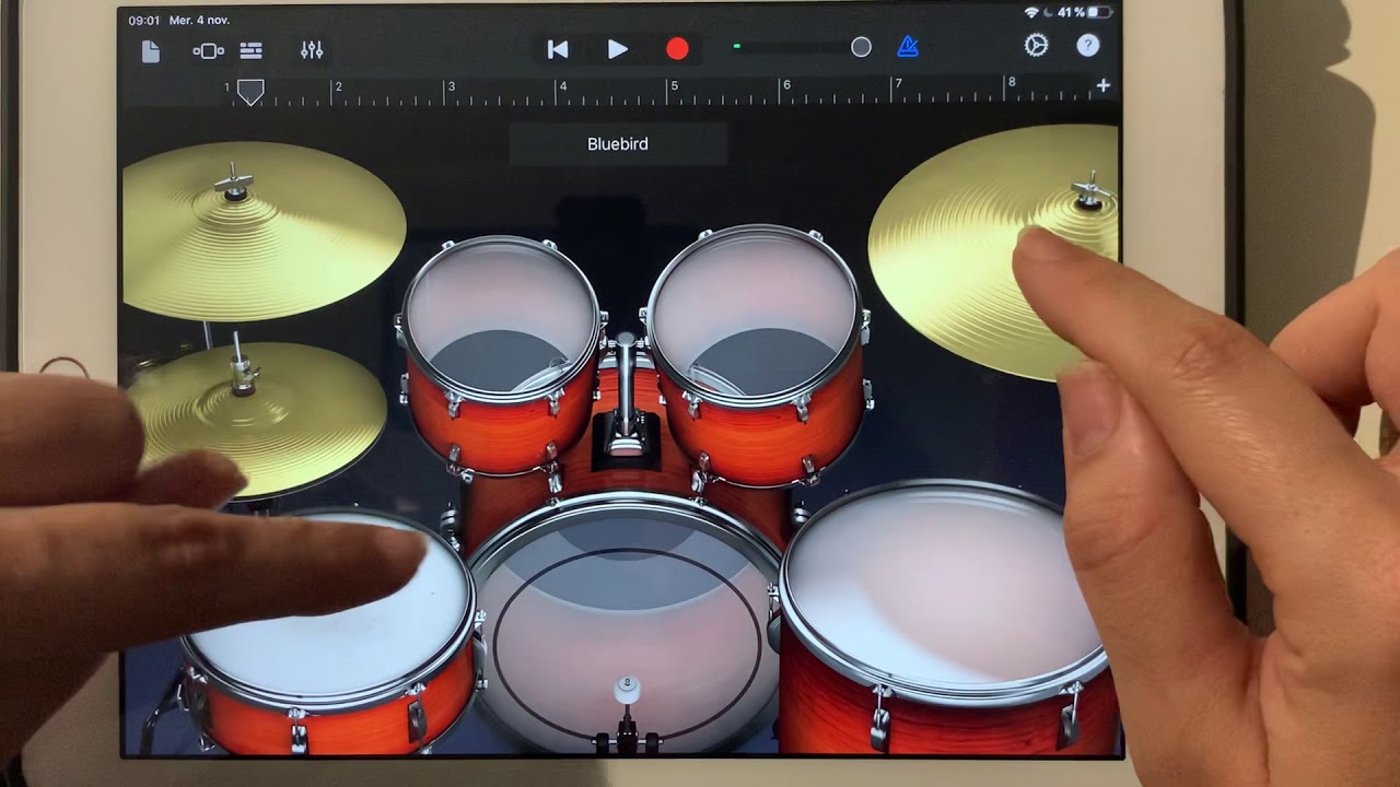 Rythme pop rock niveau 2 - tuto batterie sur téléphone ou tablette ...