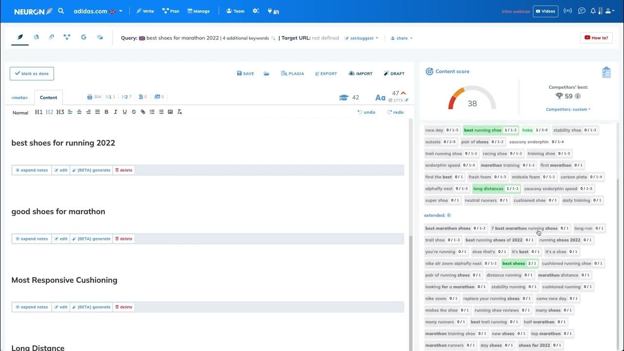 NEURON Tutorial | Sidebar Terms Recommendations in Headers and paragraphs - YouTube