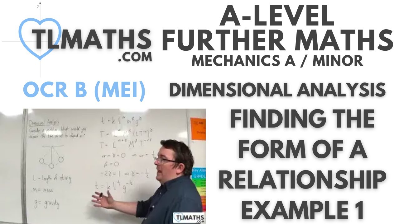 OCR MEI Mechanics Minor H: Dimensional Analysis: 08 Finding the Form of ...
