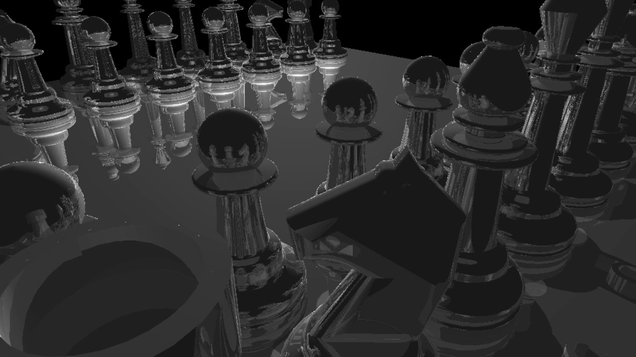 real time opencl ray tracer , scene chess - YouTube
