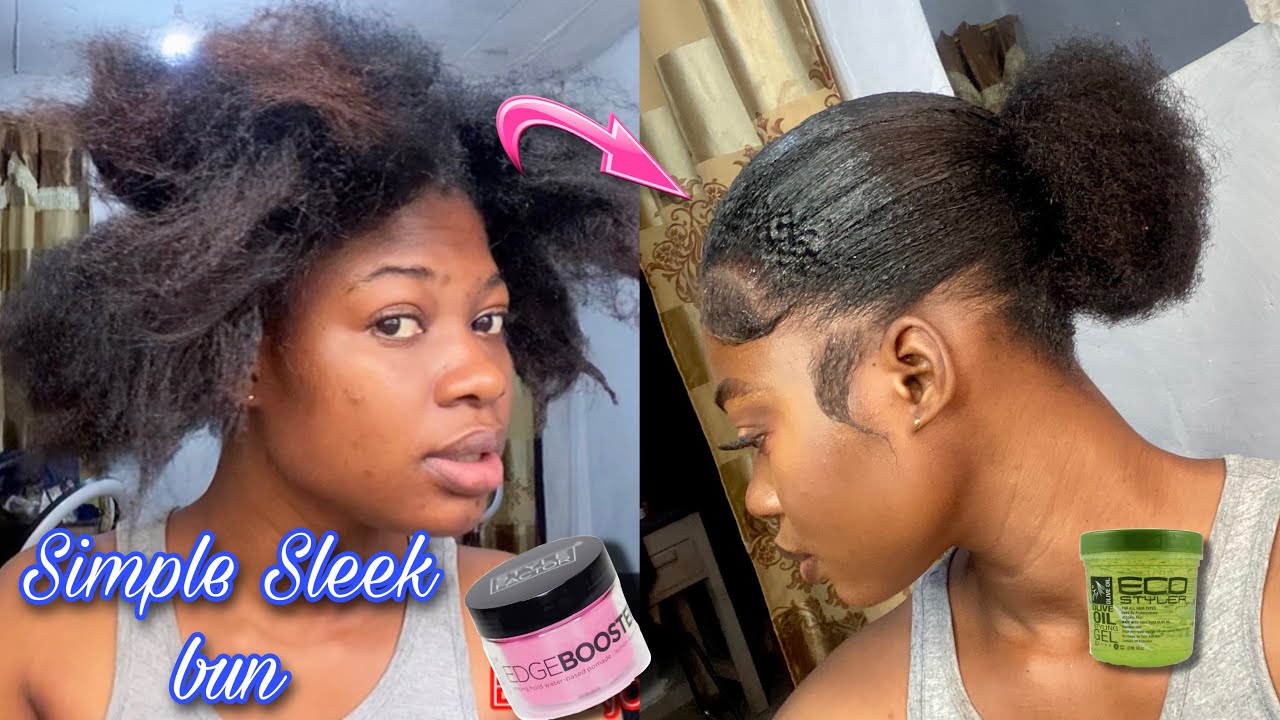 How to: SLICK BACK BUN TUTORIAL on (4b4c hair ) . Under 5min simple and easy |#bun #exploreVgma ...