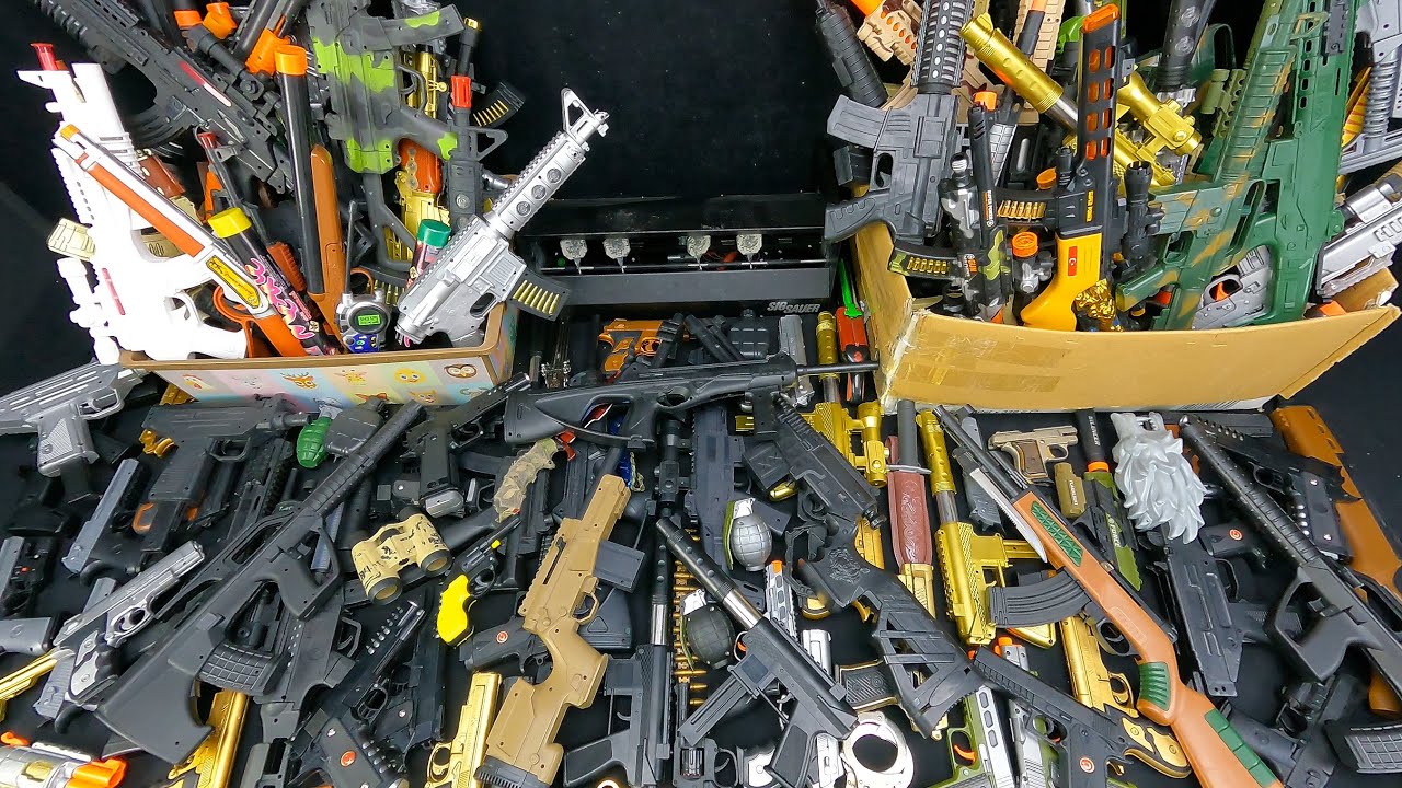 Giant Boxes Of Toy Guns And Rifles, Sniper Rifles Army Special Forces ...