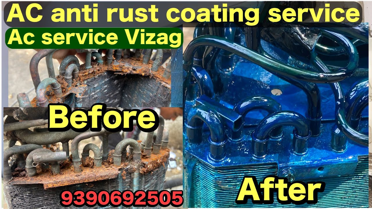 Anti rust coating AC service || ac coil protection || ac service vizag ...