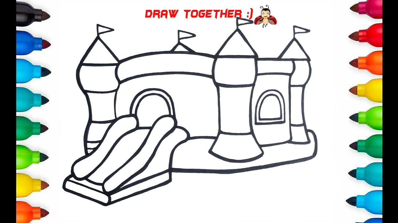 How to draw a trampoline for kids/ Trampoline drawing easily step by ...