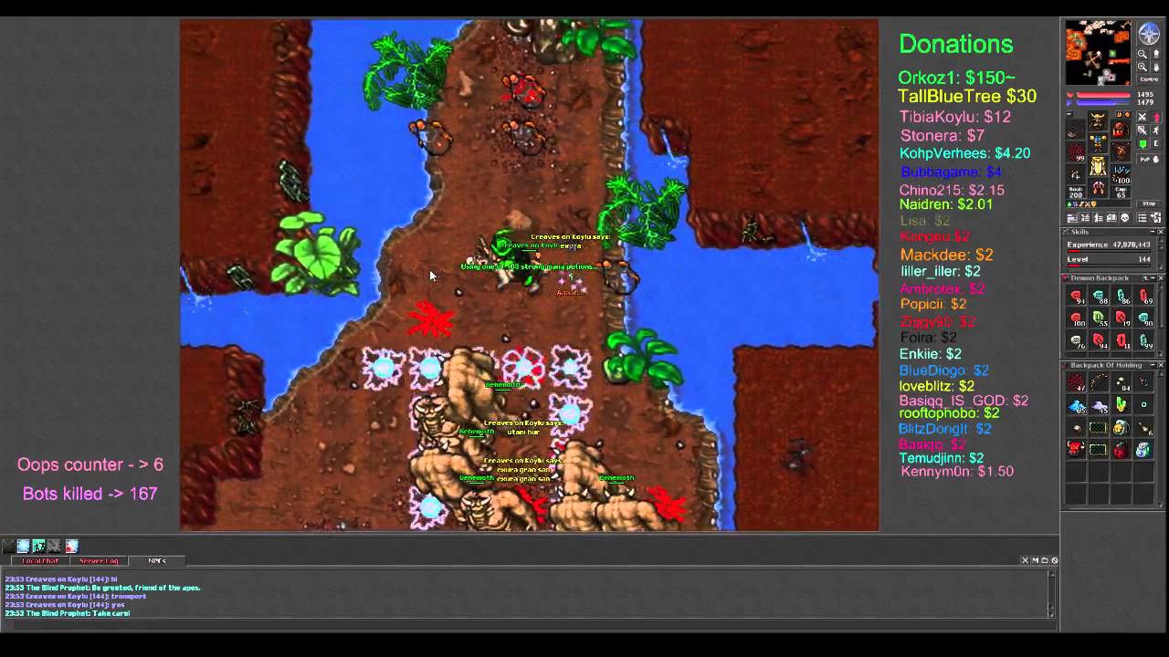 Tibia, 230 ms forbidden lands behemoths - YouTube