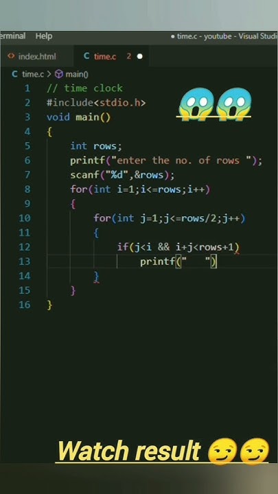 Time Clock Pattern In C Shorts Ytshorts Patternprogram Coding Youtube