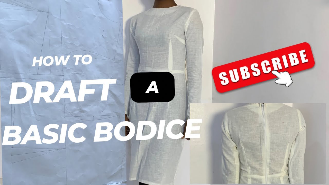 How to draft a half scale front basic bodice block. - YouTube