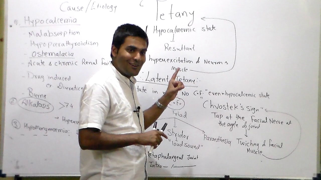Tetany 2 | hypoparathyroidism | blood calcium deficiency | carpopedal ...